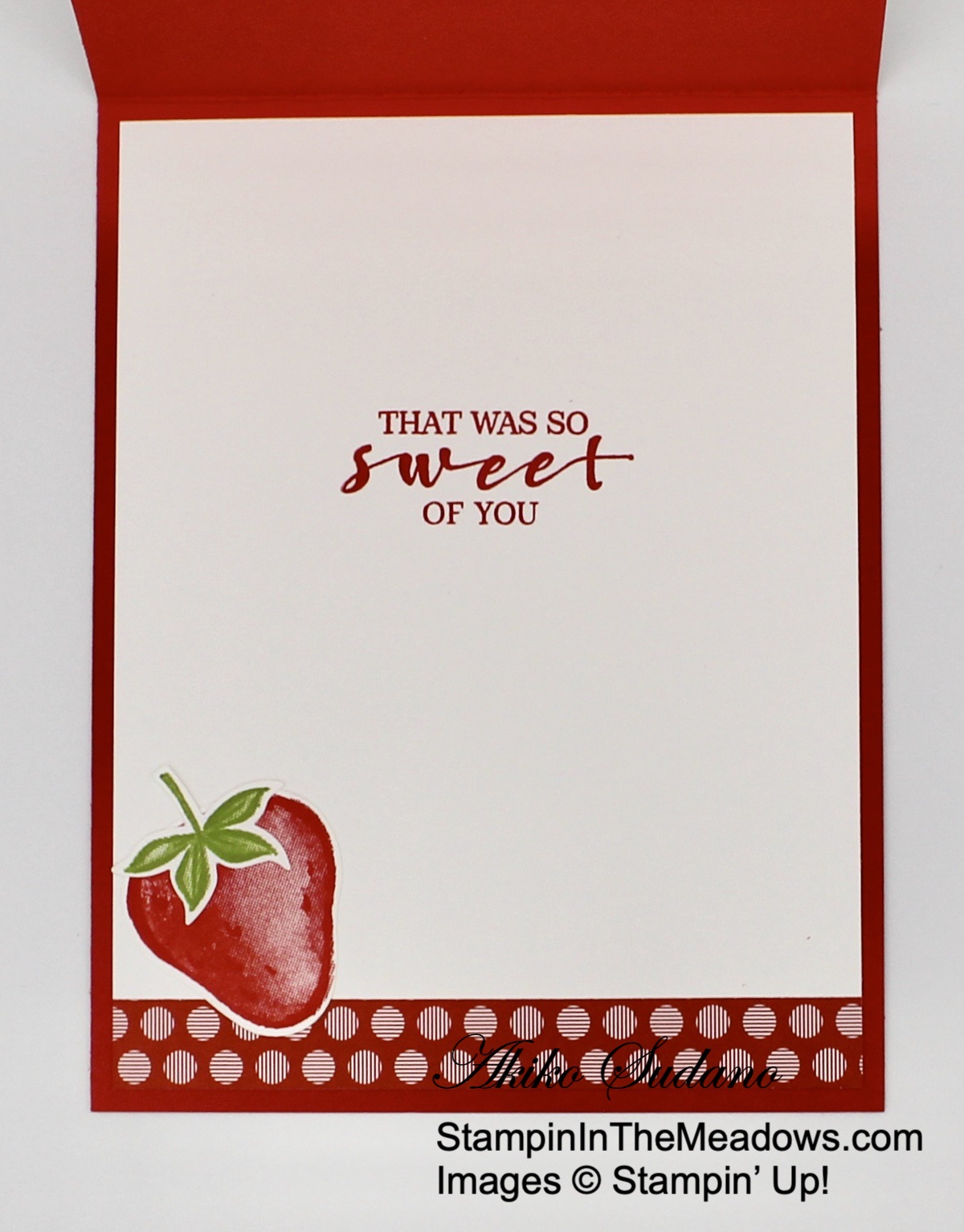 Stampin Up Sweet Strawberry Thank You Card Stampin In The Meadows